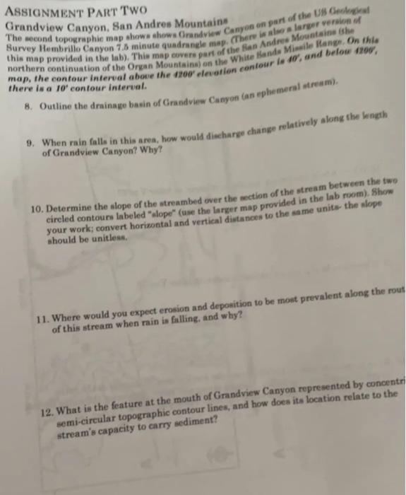 Solved 10. Determine the slope of the streambed over the | Chegg.com