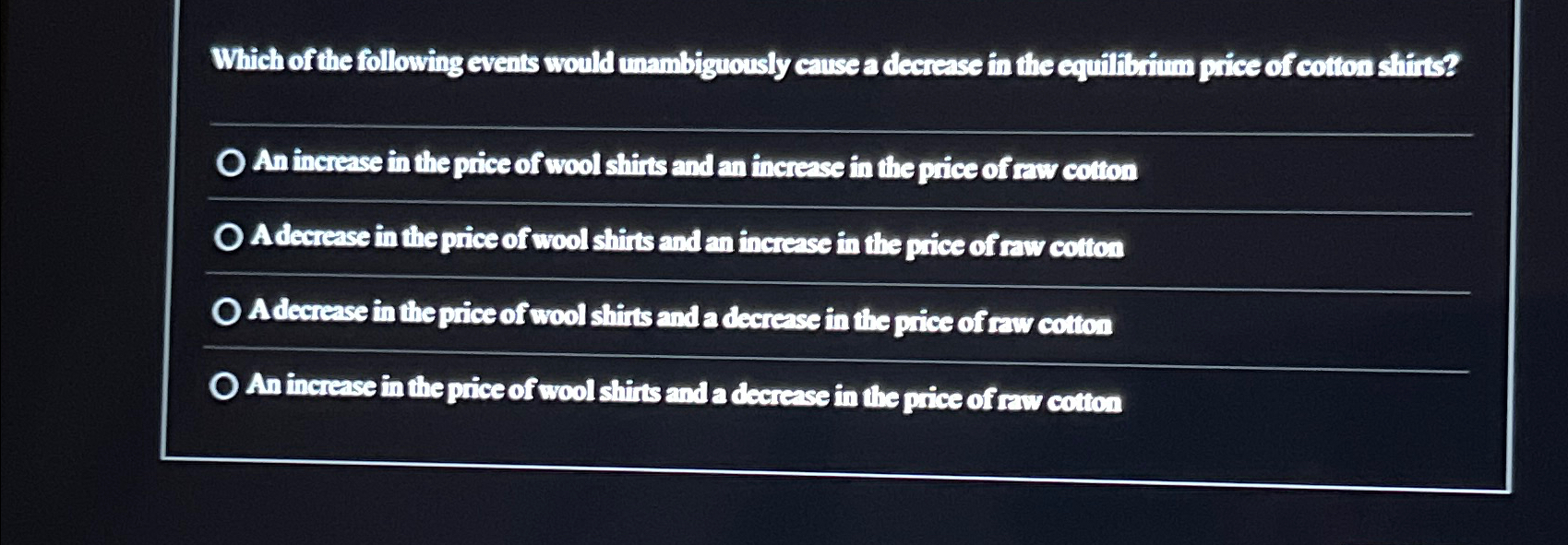 Solved Which of the following events would unambiguously | Chegg.com