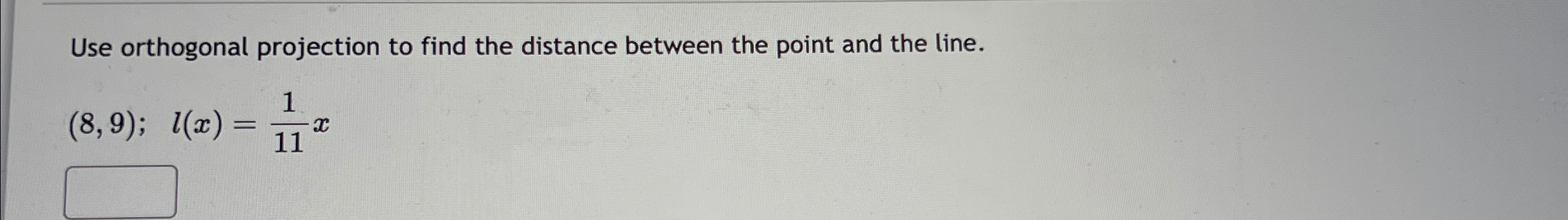 Solved Use orthogonal projection to find the distance | Chegg.com