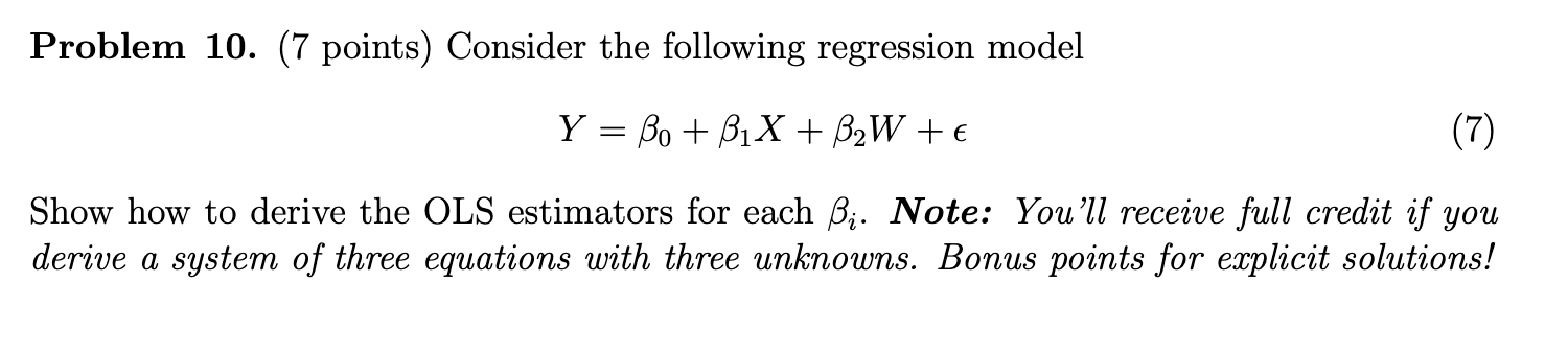 Solved Consider the following reProblem 10. (7 ﻿points) | Chegg.com