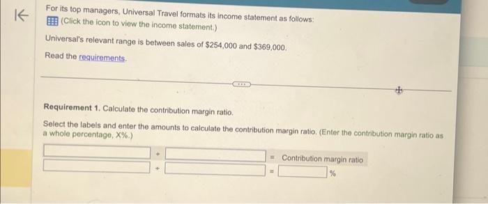 Solved For its top managers, Universal Travel formats its | Chegg.com