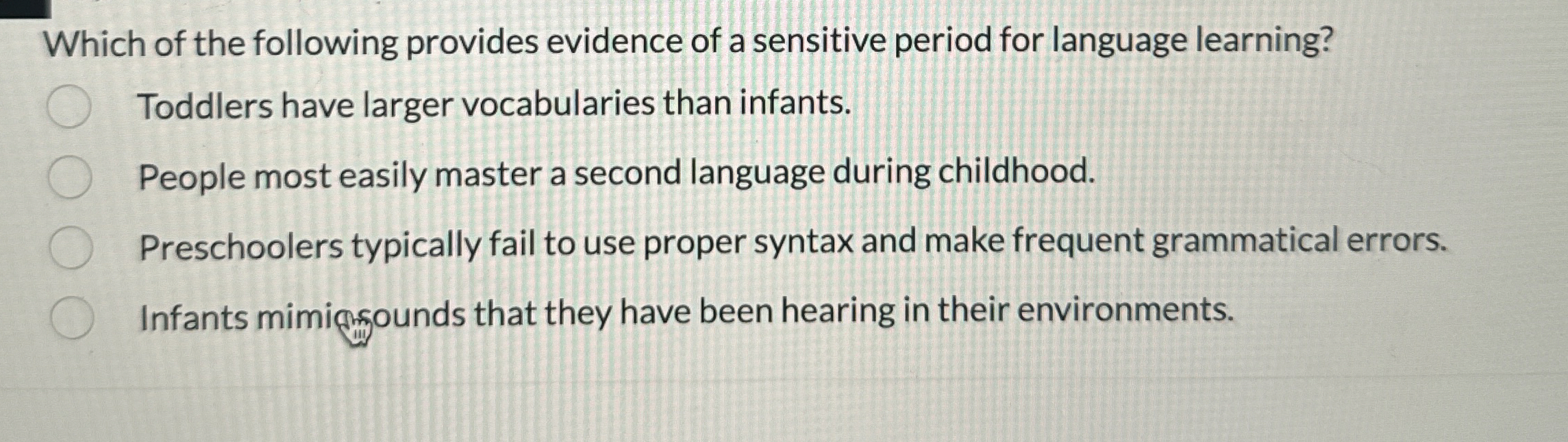 Solved Which of the following provides evidence of a | Chegg.com