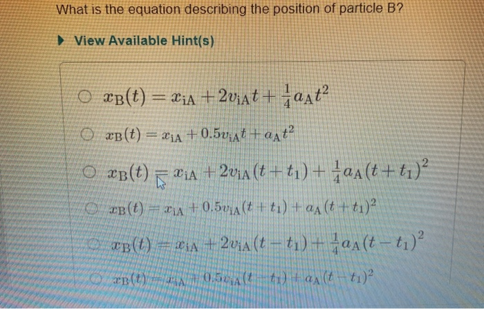 What is the equation describing the position of | Chegg.com