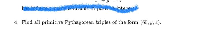 Solved 4 Find all primitive Pythagorean triples of the form | Chegg.com