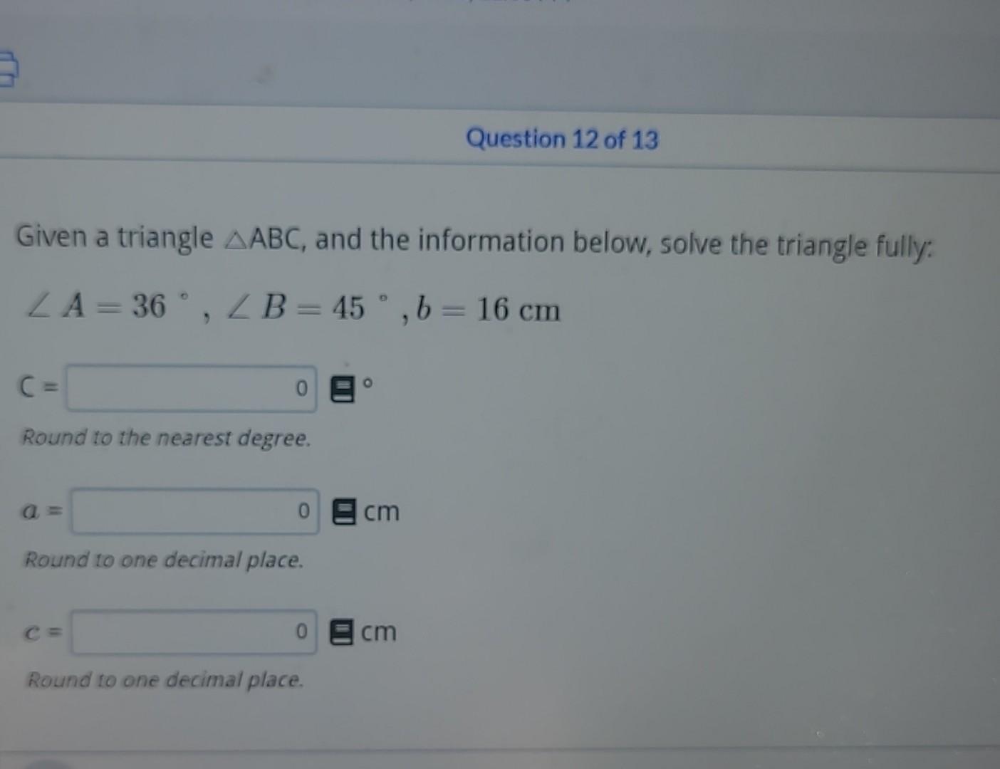 Solved Given a triangle ABC, and the information below, | Chegg.com