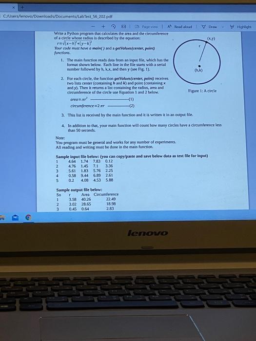 Solved + C/Users/lenovo/Downloads Documents/LabTest_56_202 | Chegg.com