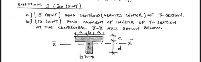 Solved QUESTION 3 (30 POINT) a) (15 (INT) FIND CENTROID | Chegg.com