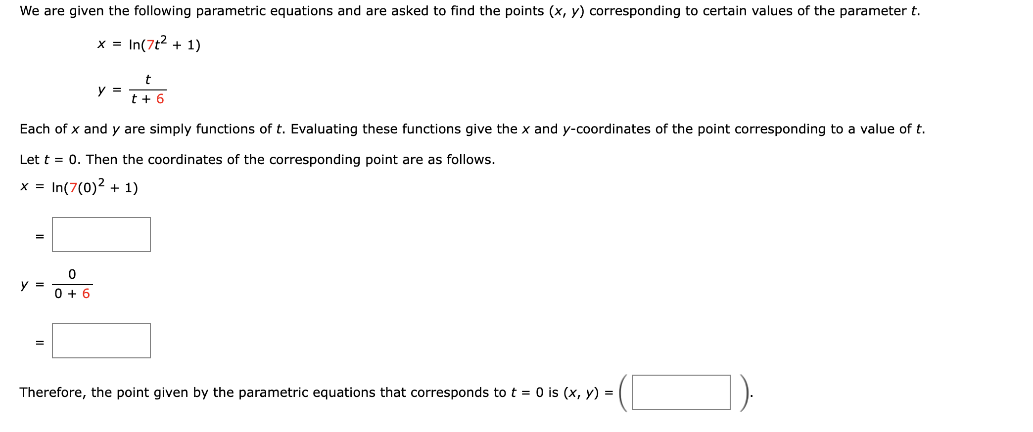 Solved We Are Given The Following Parametric Equations And