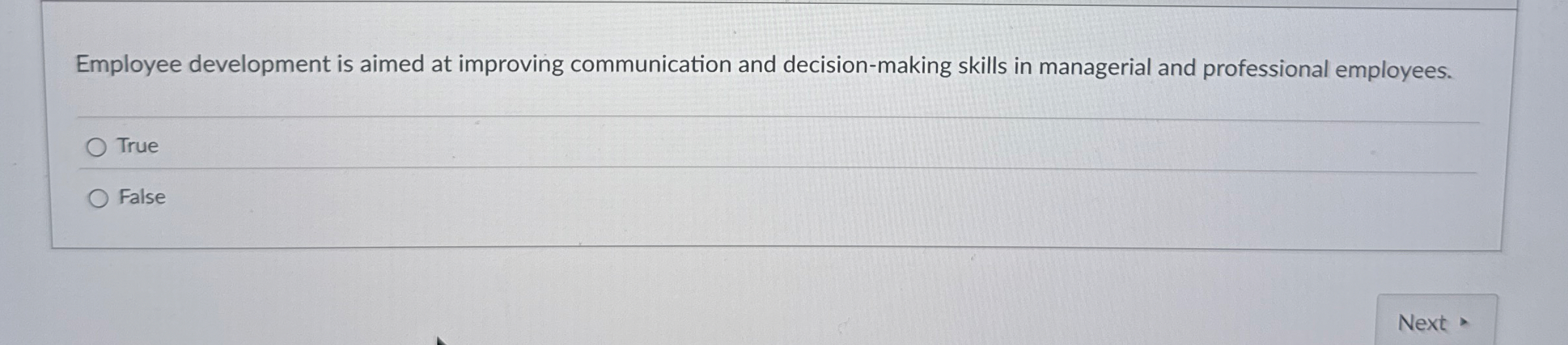 Solved Employee development is aimed at improving | Chegg.com