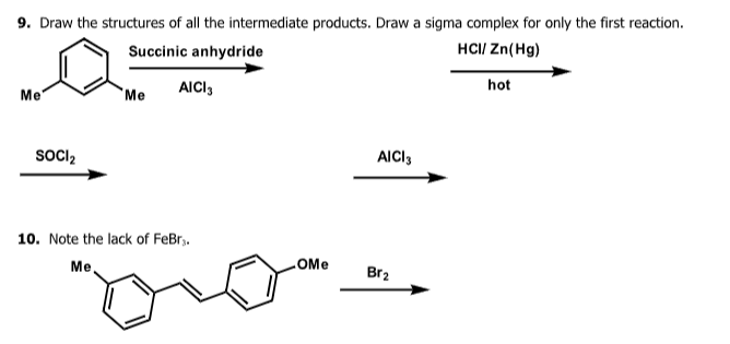 Solved Draw the structures of all the intermediate products. | Chegg.com