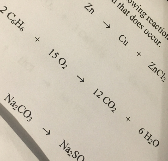 Solved 个 b) C-He + + O2 2 C6H6 Zn → wing reaction? + that | Chegg.com