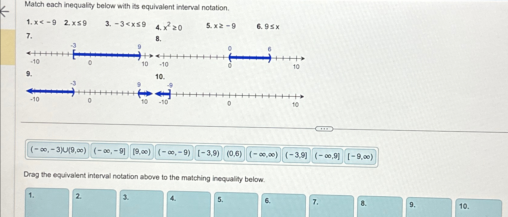 Solved Match each inequality below with its equivalent | Chegg.com