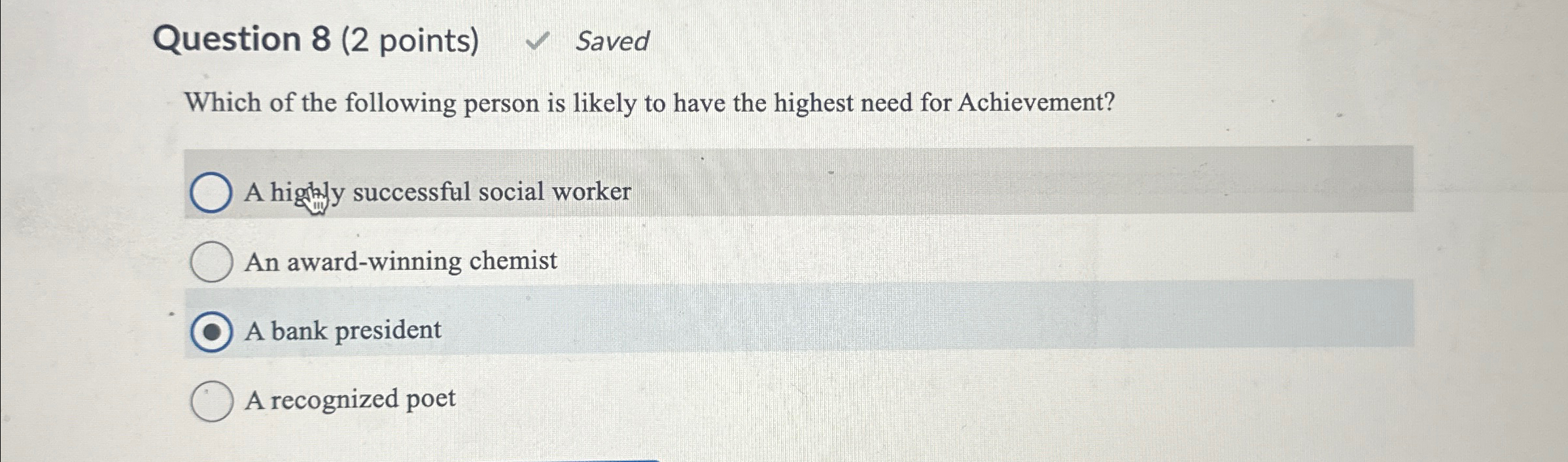 Solved Question 8 (2 ﻿points)SavedWhich of the following | Chegg.com