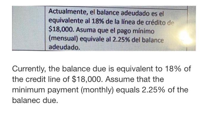 Solved Currently, the balance due is equivalent to 18% of | Chegg.com