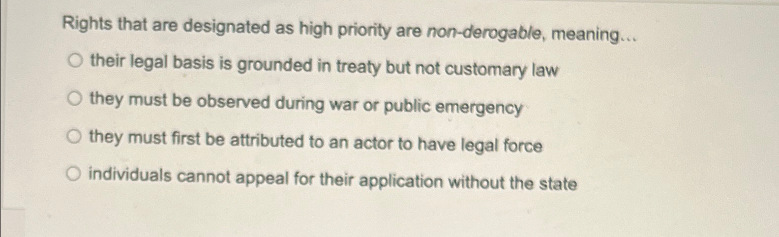 Solved Rights that are designated as high priority are | Chegg.com