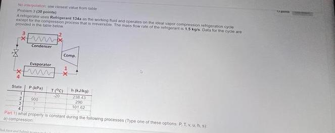Solved No interpolation use closest value bom table Problem | Chegg.com