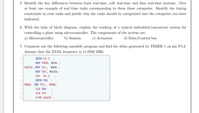 Solved 5. Identify the key differences between hard | Chegg.com