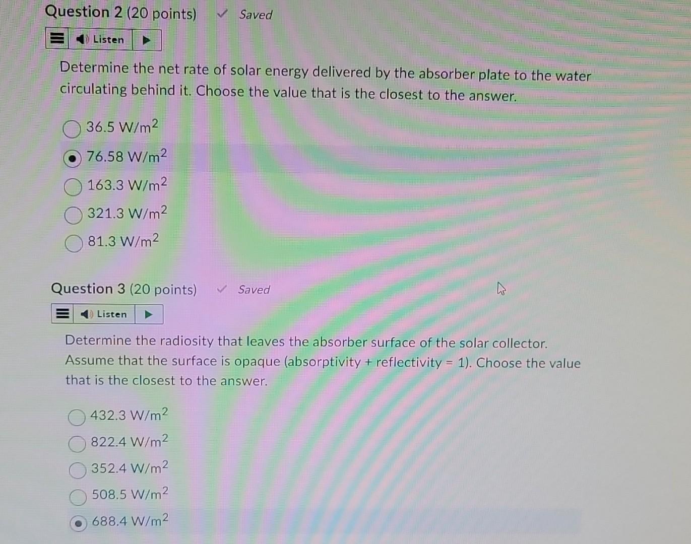 Solved The absorber surface of a solar collector is made of | Chegg.com