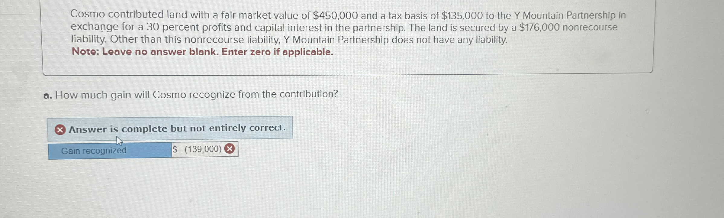 Solved Cosmo contributed land with a fair market value of | Chegg.com