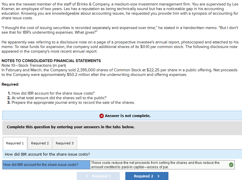 Solved You are the newest member of the staff of Brinks \& | Chegg.com