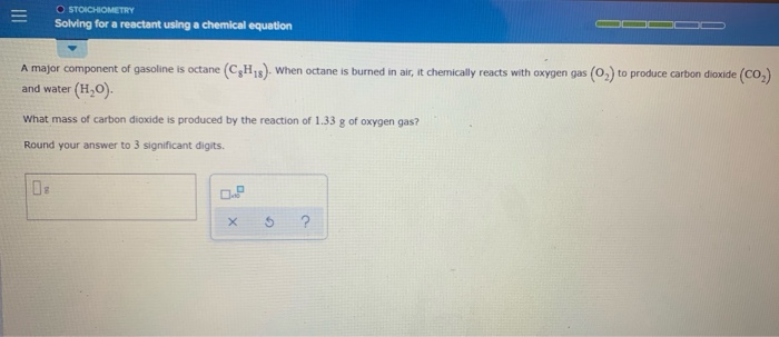 Solved STOICHIOMETRY Solving for a reactant using a chemical | Chegg.com