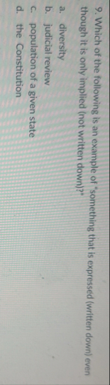 Solved Which of the following is an example of "something | Chegg.com