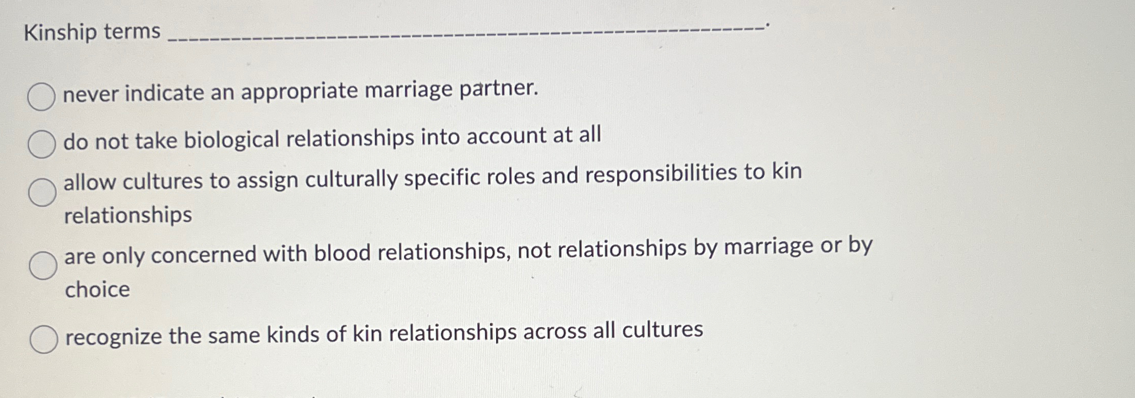 Solved Kinship tenever indicate an appropriate marriage | Chegg.com