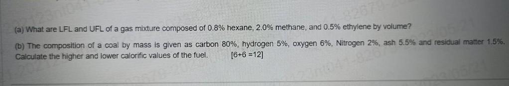 Solved (a) What are LFL and UFL of a gas mixture composed of | Chegg.com