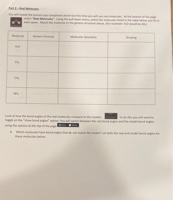 Solved Virtual Lab 3: Molecular Geometry & VSEPR Theory | Chegg.com