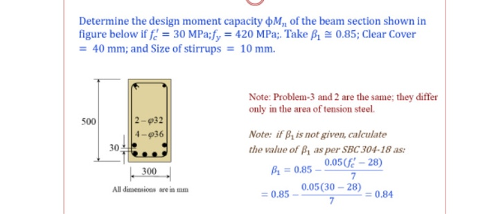 Solved Determine the design moment capacity •M, of the beam | Chegg.com