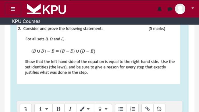 Solved III MKPU KPU Courses 2. Consider and prove the | Chegg.com