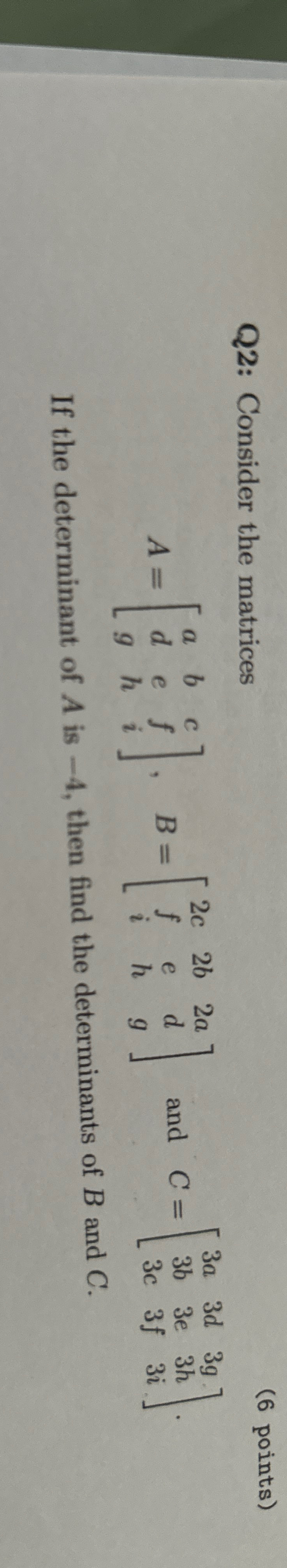 Solved Q2: Consider the matrices(6 | Chegg.com