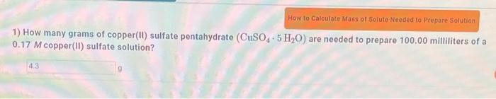 Solved How do you find the Total Volume of the Solution (mL) | Chegg.com