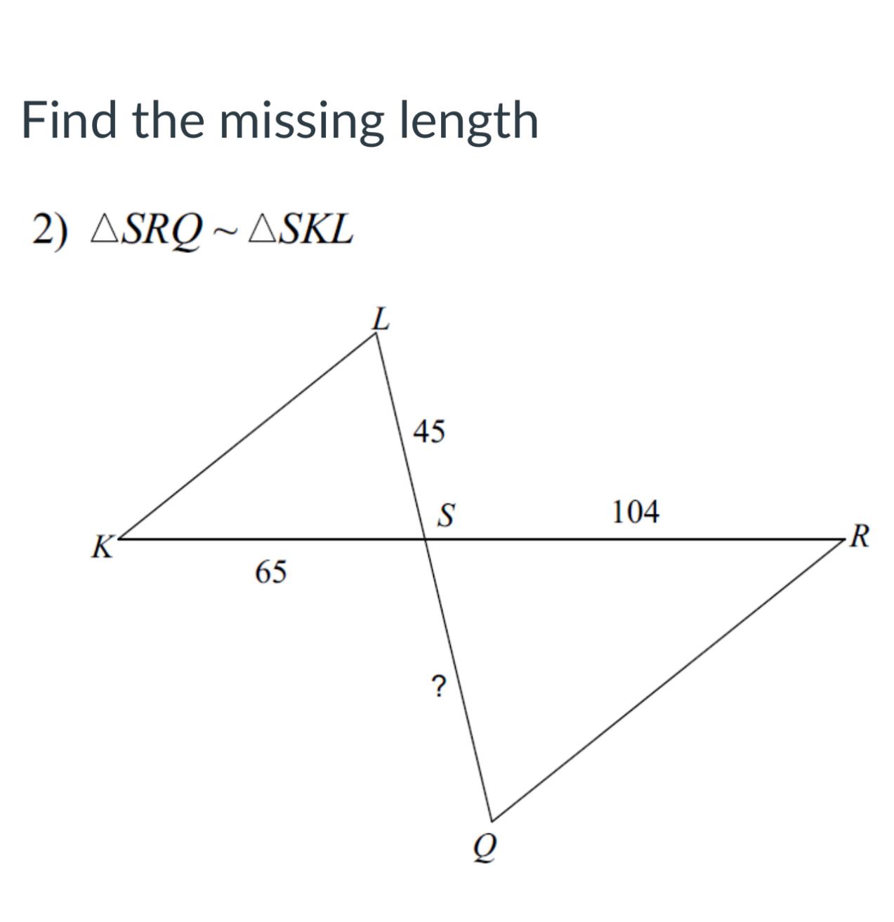 Solved Find The Missing Length Chegg