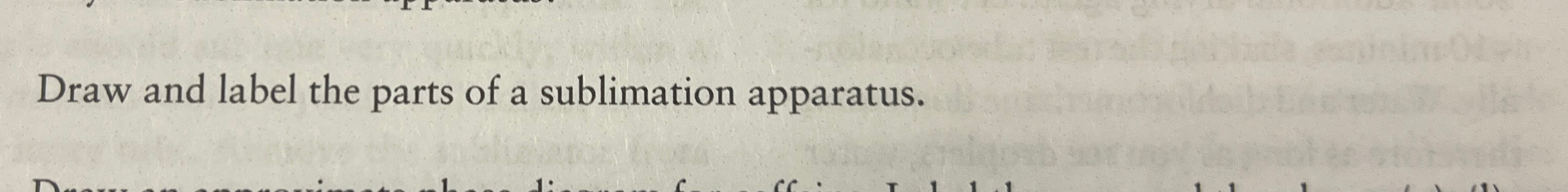 Solved Draw and label the parts of a sublimation apparatus. | Chegg.com