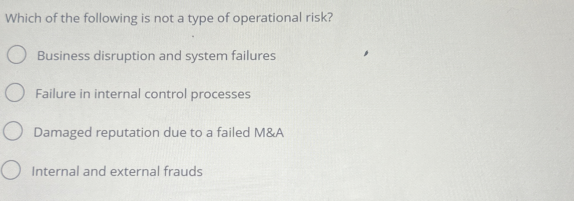 Solved Which of the following is not a type of operational | Chegg.com
