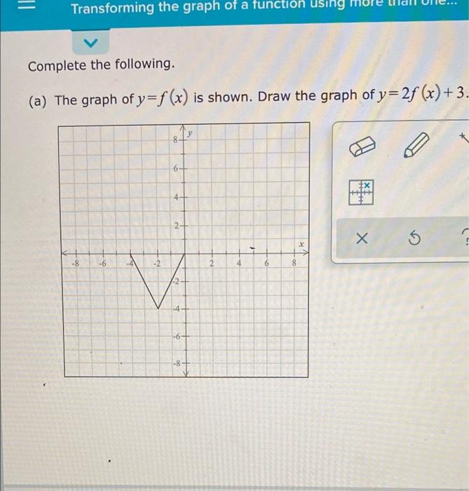 Solved = Transforming the graph of a function using mo | Chegg.com