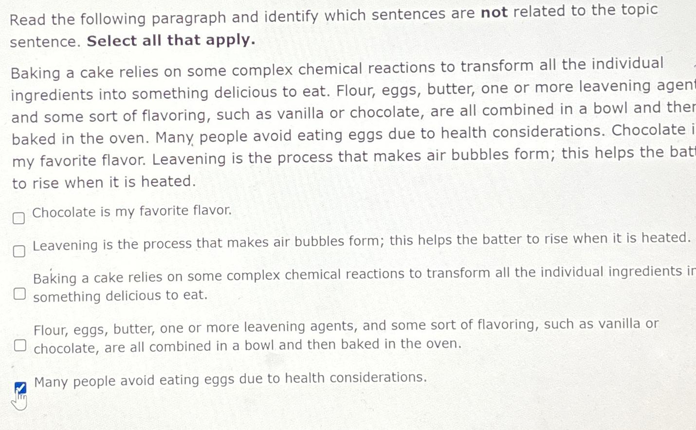 Solved Read the following paragraph and identify which | Chegg.com