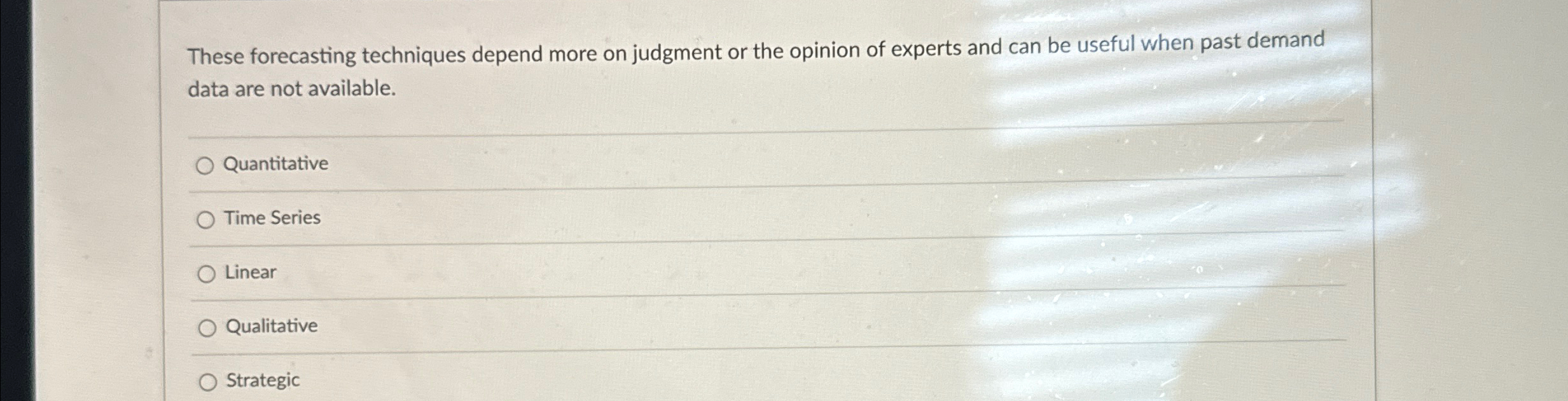 Solved These forecasting techniques depend more on judgment | Chegg.com