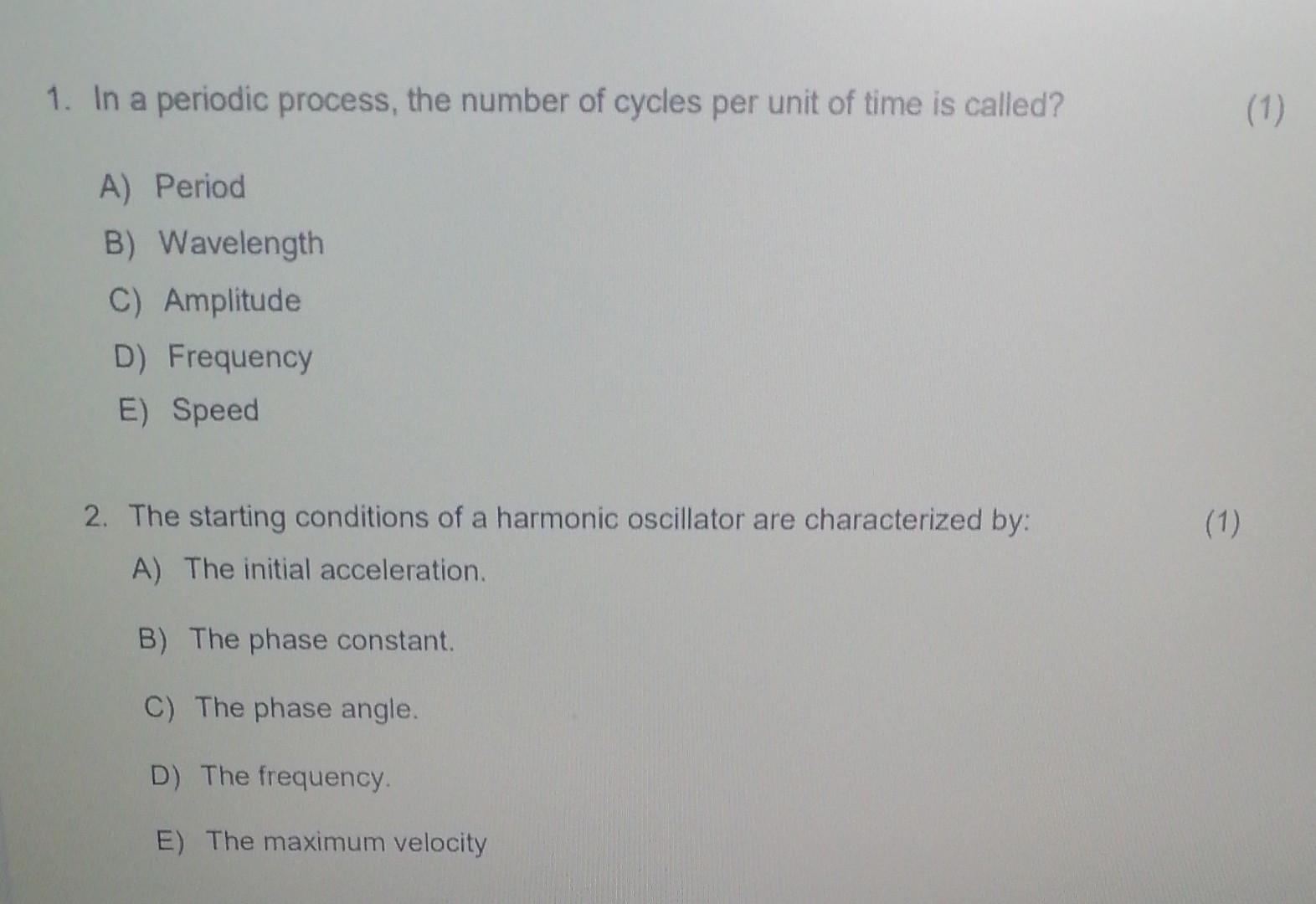 Solved 1. In a periodic process, the number of cycles per | Chegg.com