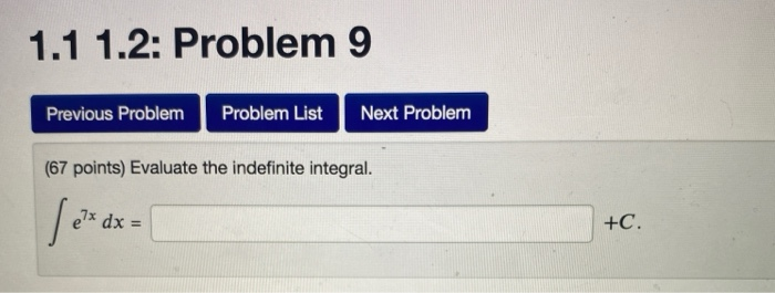Solved 1.1 1.2: Problem 9 Previous Problem Problem List Next | Chegg.com