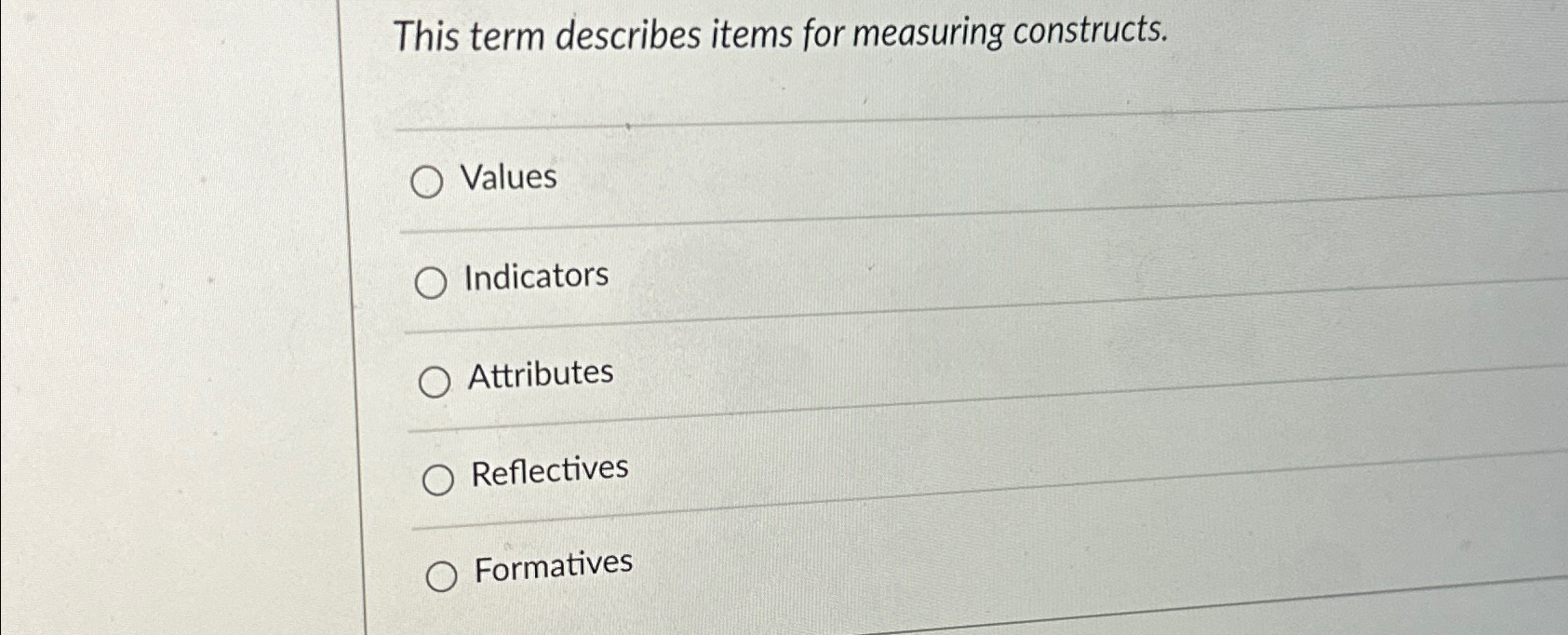 Solved This term describes items for measuring | Chegg.com