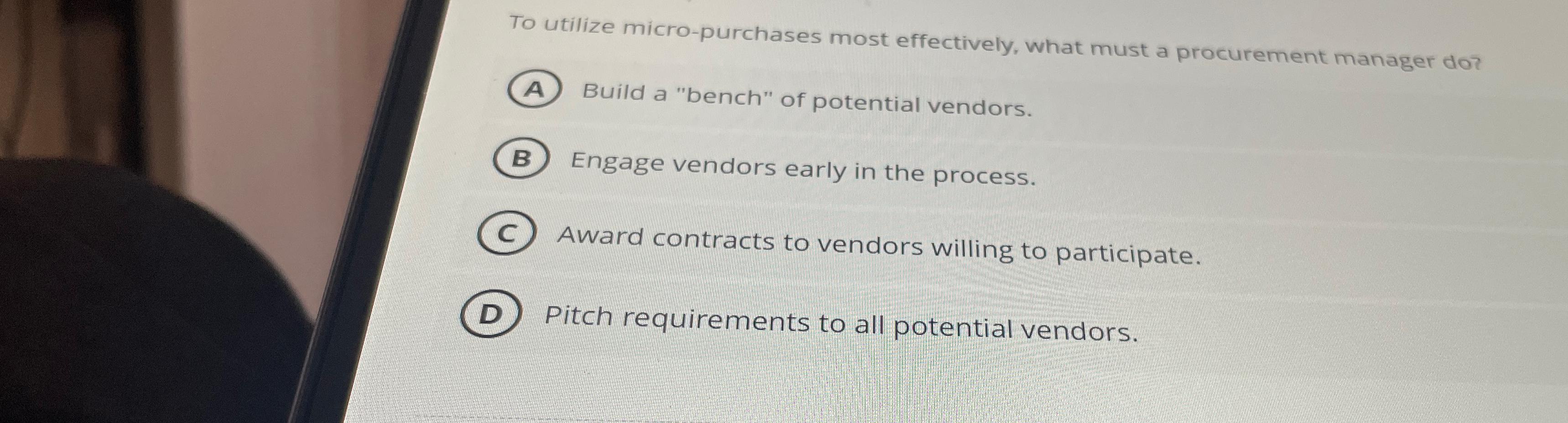 Solved To utilize micro-purchases most effectively, what | Chegg.com