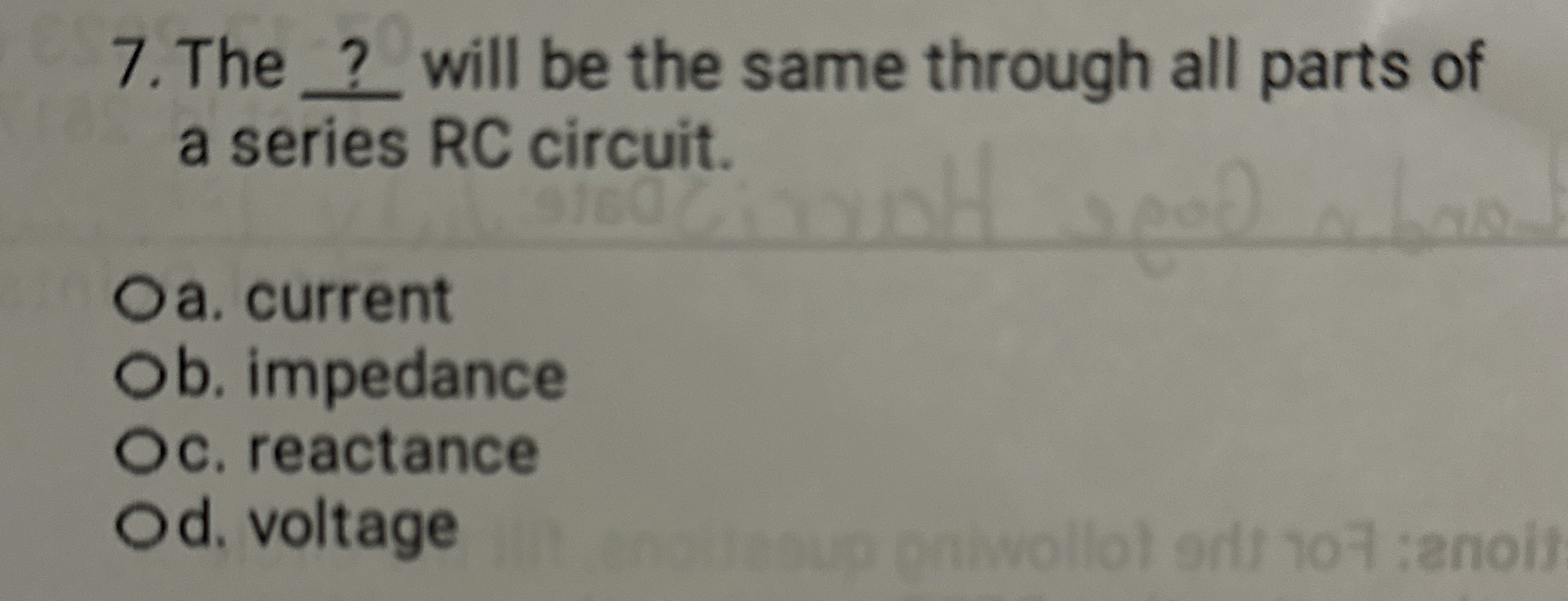 Solved The ? ﻿will be the same through all parts of a series | Chegg.com