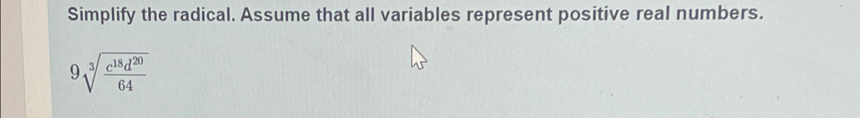 Solved Simplify the radical. Assume that all variables | Chegg.com