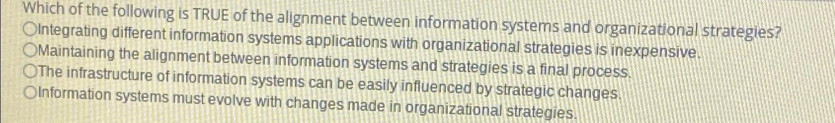 Solved Which of the following is TRUE of the alignment | Chegg.com