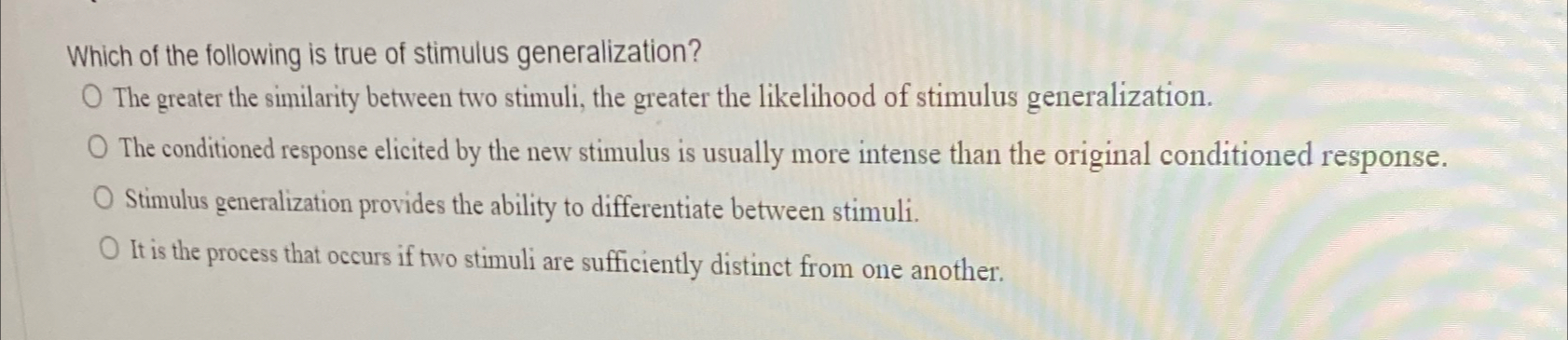 Solved Which of the following is true of stimulus | Chegg.com