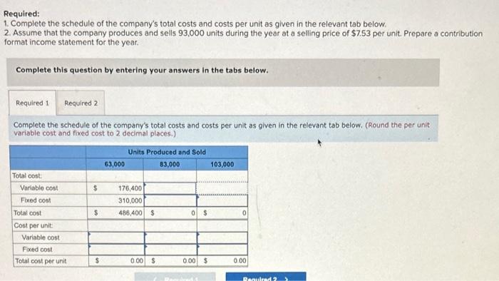 [Solved]: Required: . Complete the schedule of the company&