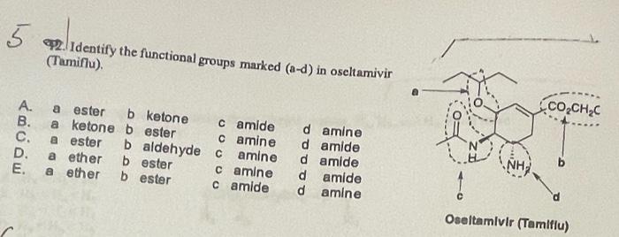 Solved 5 92. Identify the functional groups marked (a-d) in | Chegg.com
