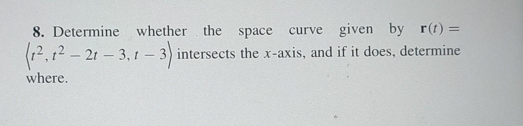 Solved 8. Determine whether the space curve given by r(t)= | Chegg.com